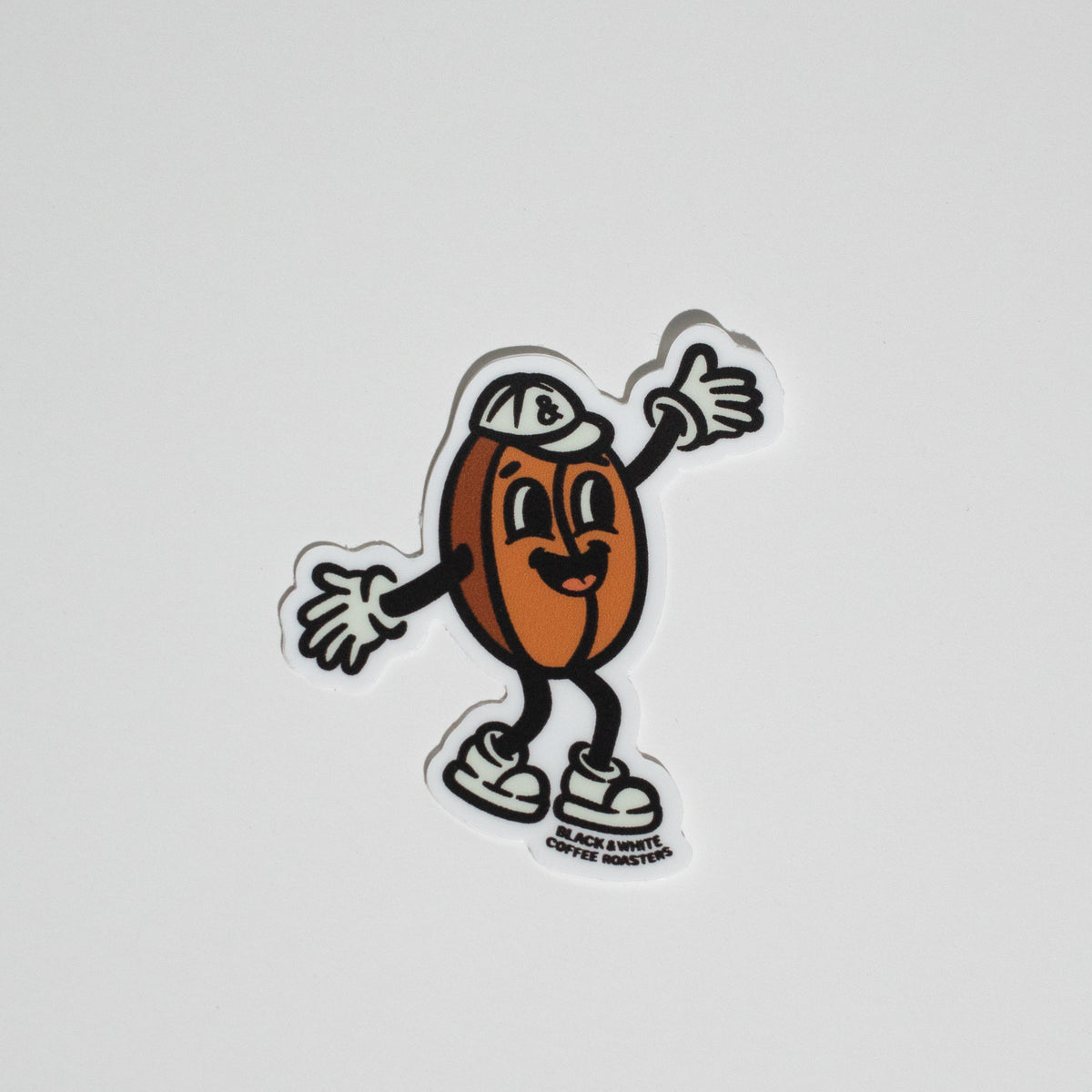 B&W Dancing Bean Sticker | Merchandise | Black & White Coffee Roasters
